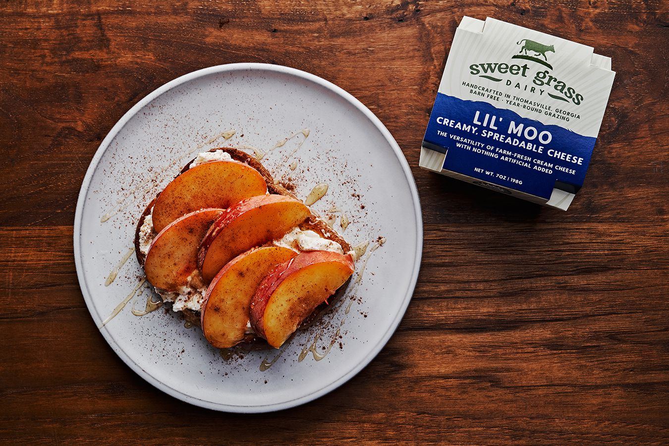 Lil’ Moo Original Toast with Fresh Peach, Honey and Cinnamon - Sweet ...