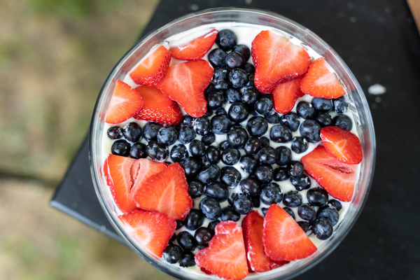 Lil' Moo Trifle with Strawberries & Blueberries - Sweet Grass Dairy